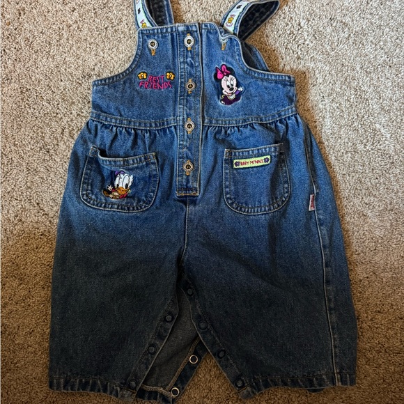 Disney | One Pieces | Vintage Disney Denim Overalls With Minnie And ...